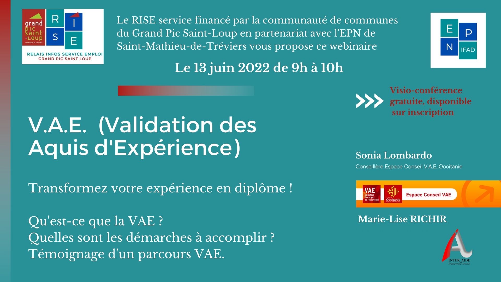 V.A.E. : Transformez votre expérience en diplôme ! - RISE - Relais ...