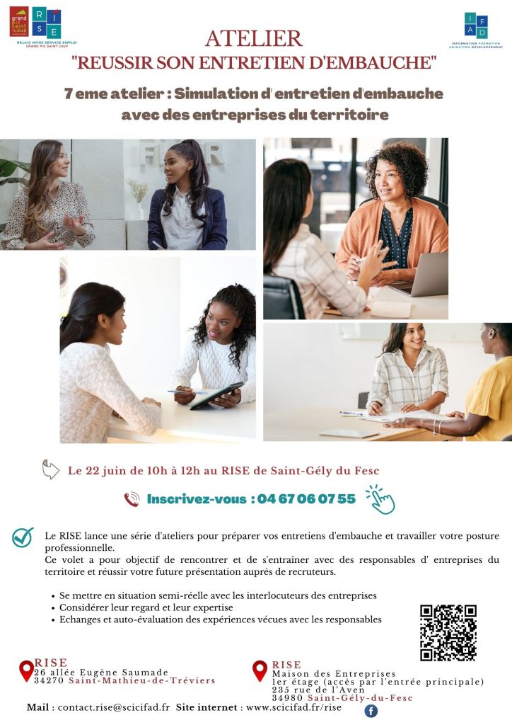 Ateliers Réussir son entretien d'embauche - RISE - Relais Infos Service ...